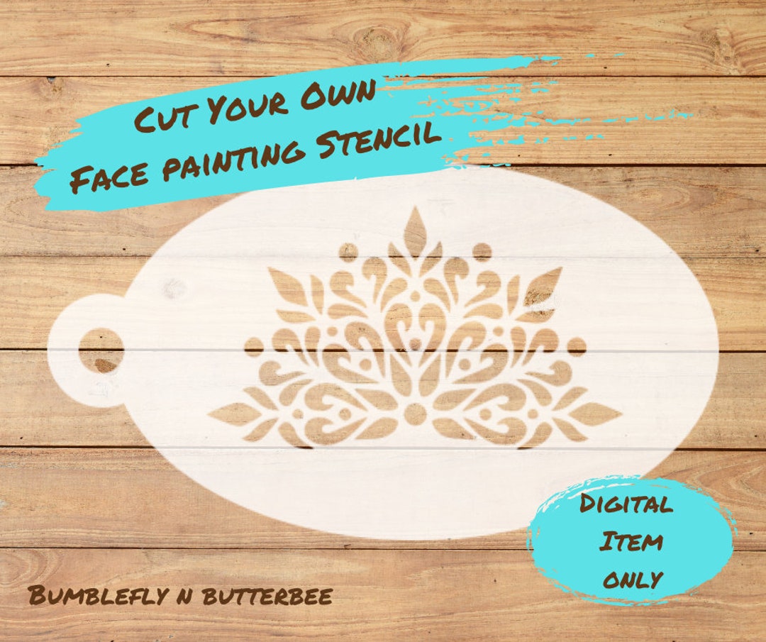 Mandala Crown Face Painting SVG Stencil, Face Painting Cut File, DIY ...