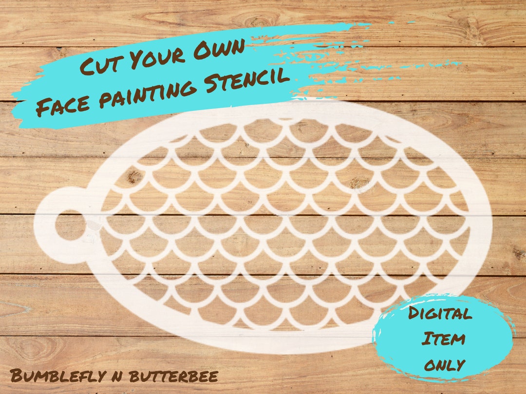 Mermaid Scales Face Painting SVG Stencil, Face Painting Cut File, DIY ...