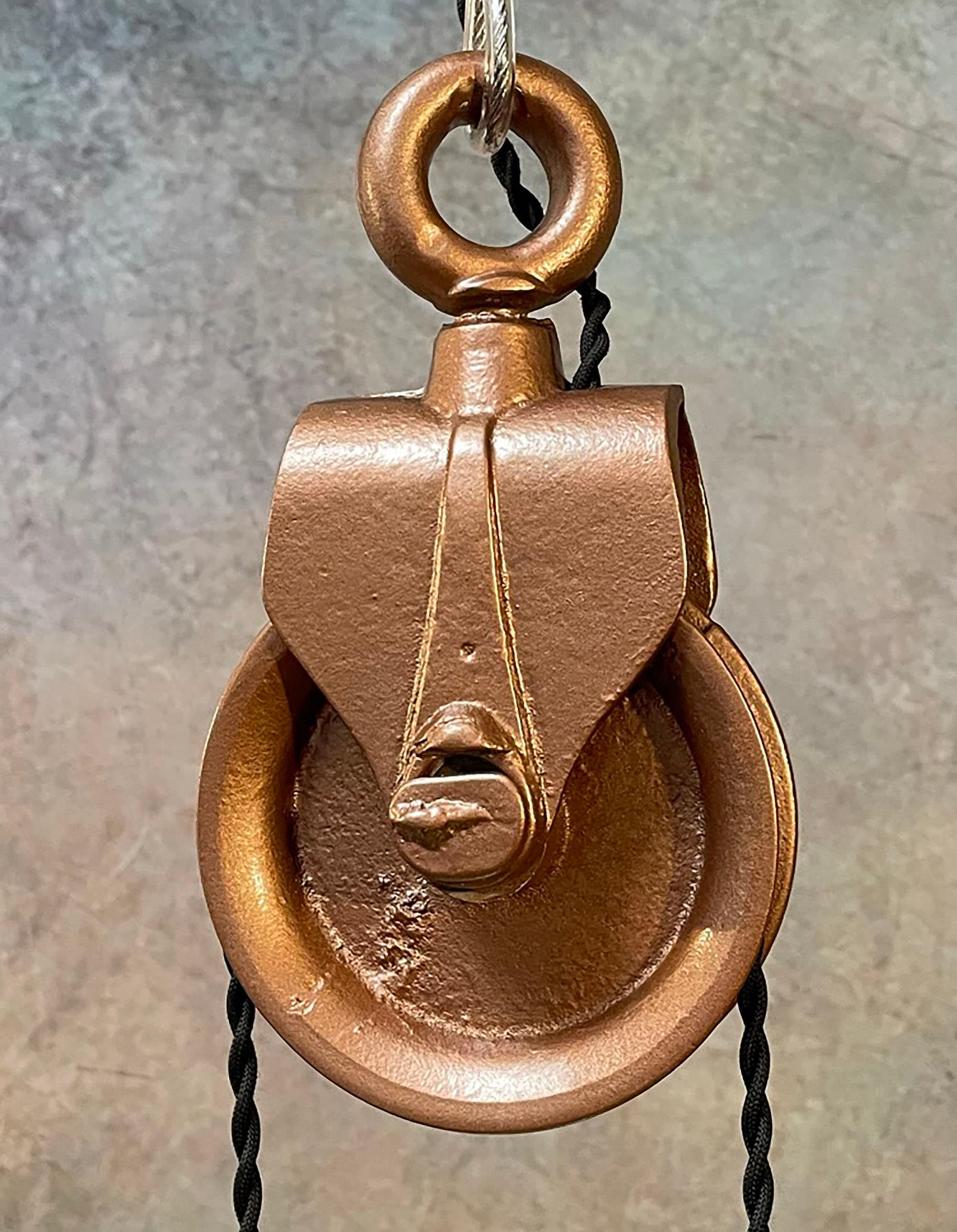 Industrial Pulley Lamp With Antique Insulator – Farmhouse & Industrial ...