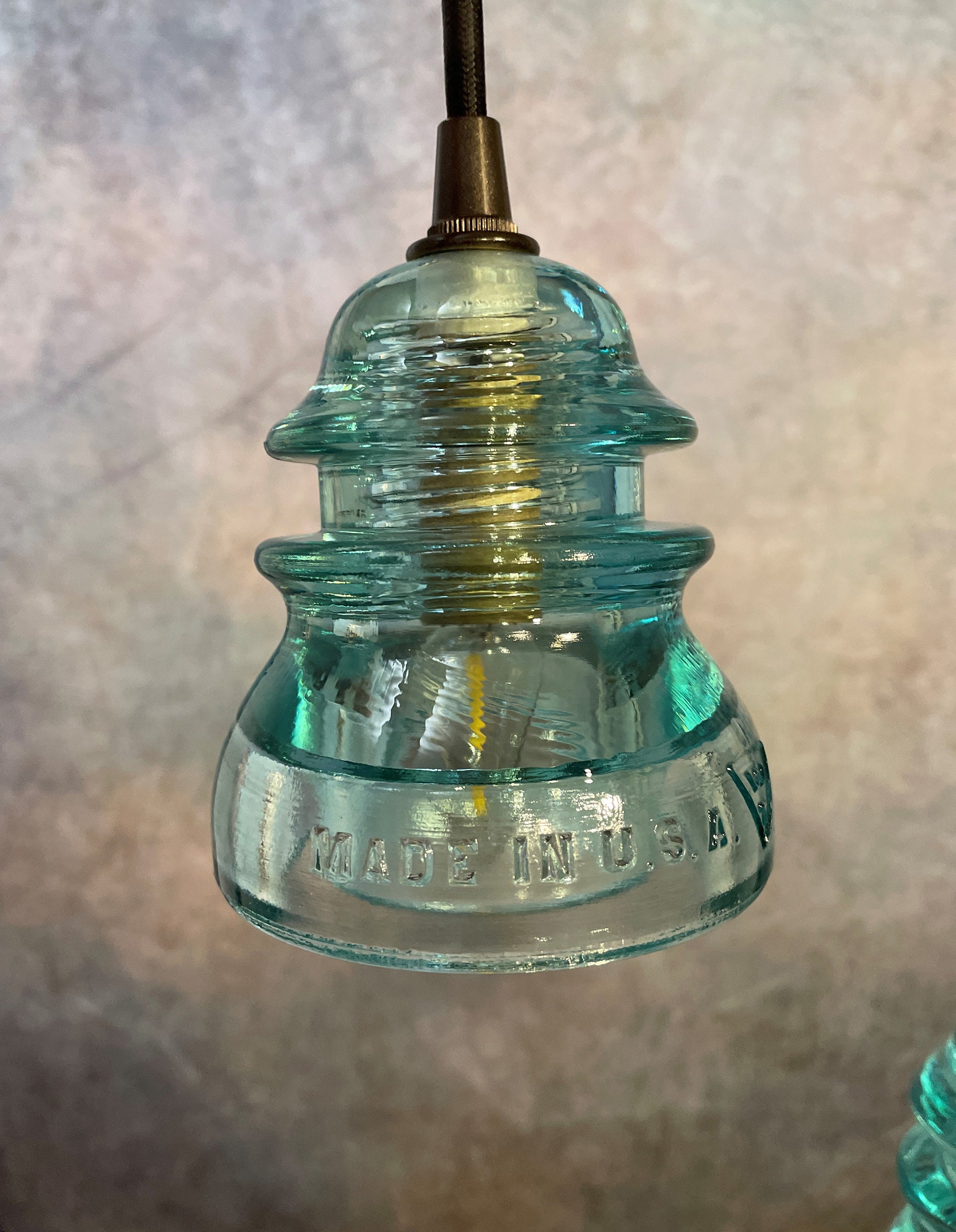 Industrial Pulley Lamp With Antique Insulator – Farmhouse & Industrial ...