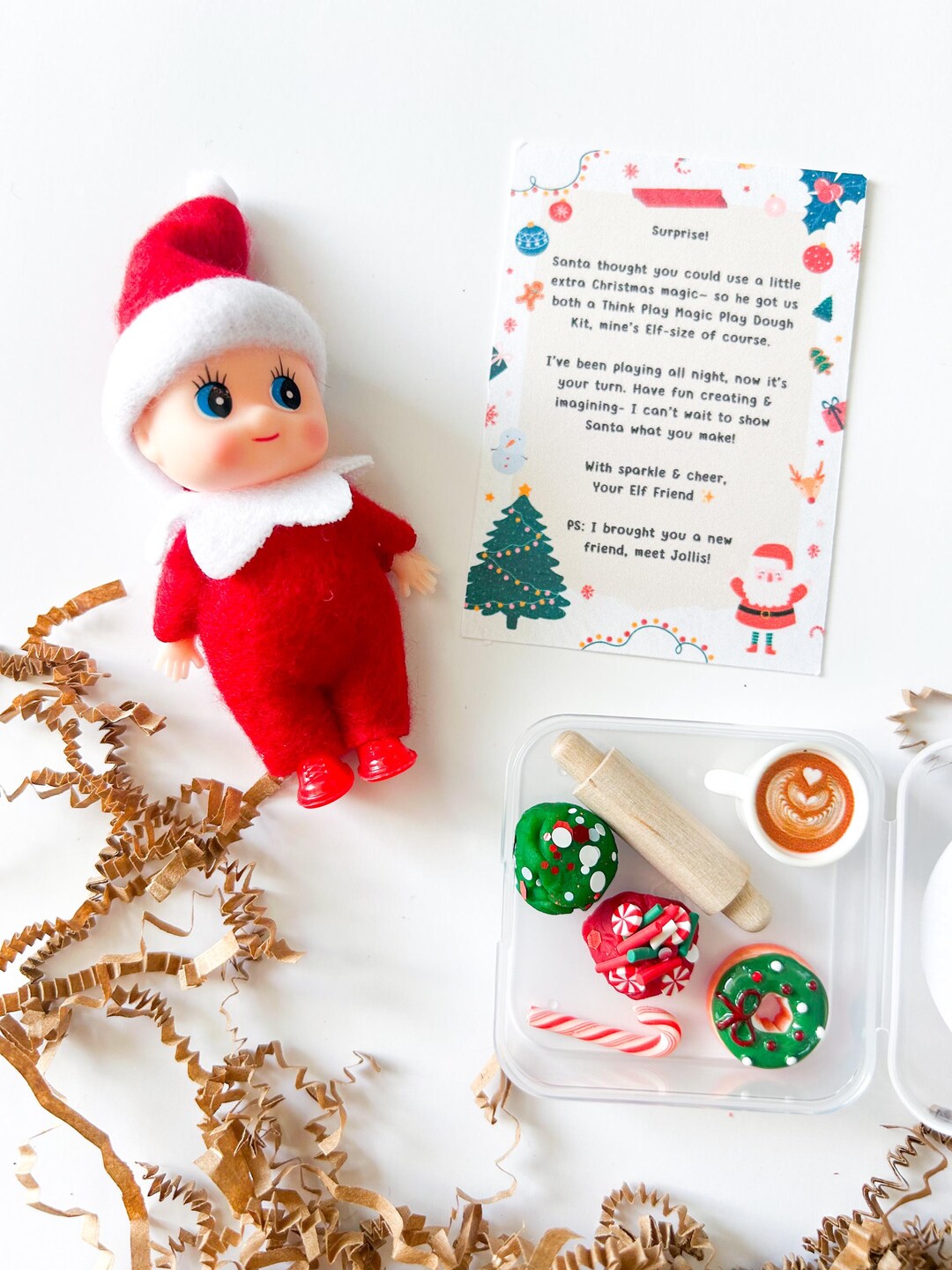 Elf on the Shelf Prop Kit | Mini Elf Play Dough Set for Kids | Magical ...