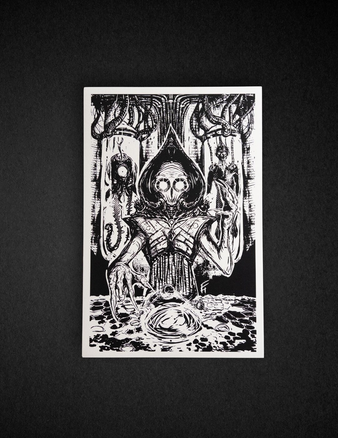 Flatwoods Monster Print - Black & White | 18x12 | Cryptids | Cryptid ...