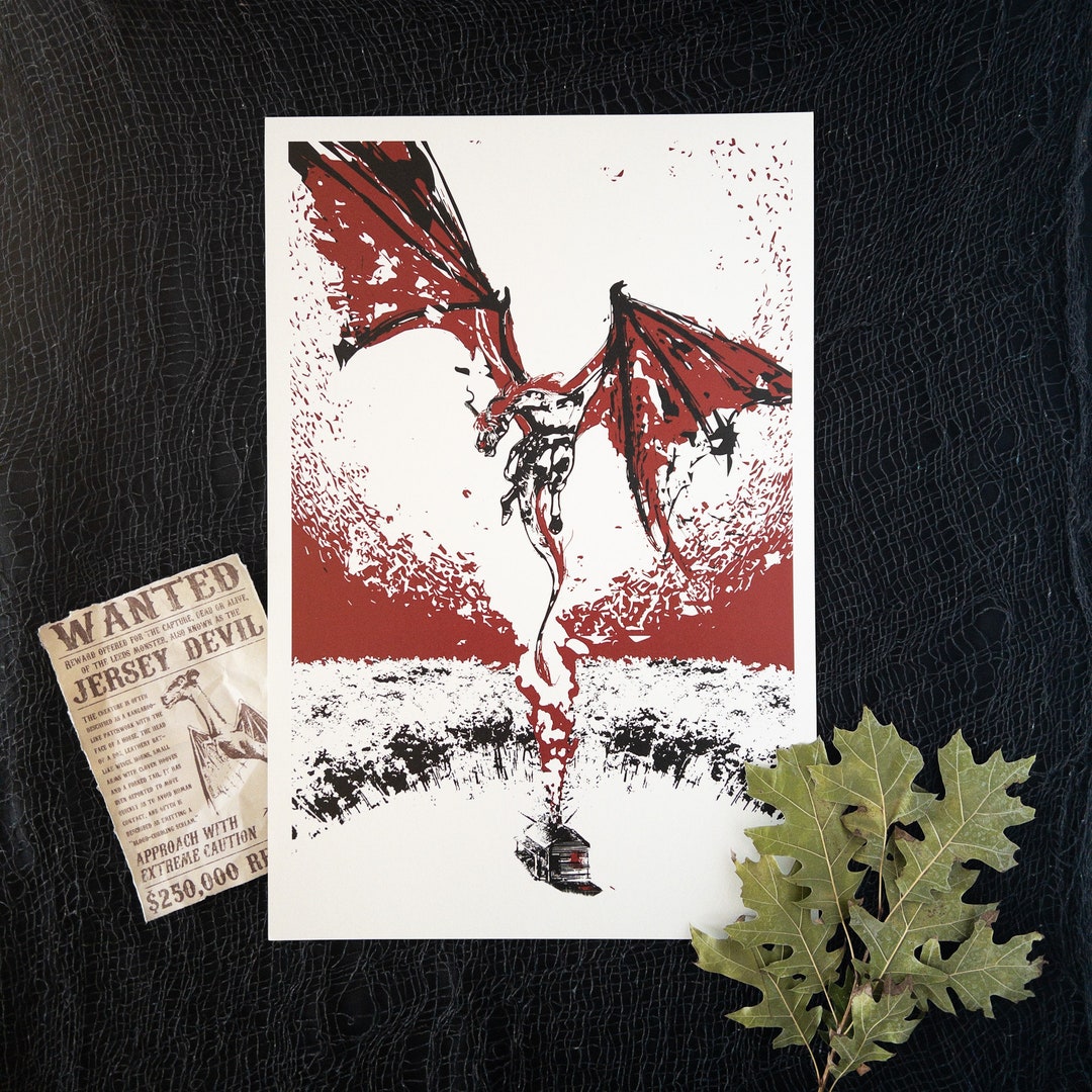 Jersey Devil Print | 18x12 | Cryptid Print | Demon | Paranormal ...