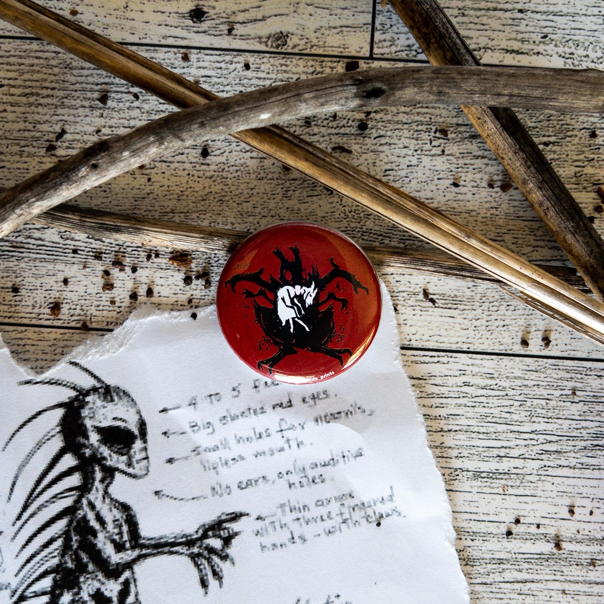 1.25" Chupacabra Cryptid Button | Cryptids | Hats | Backpacks | Fanny ...