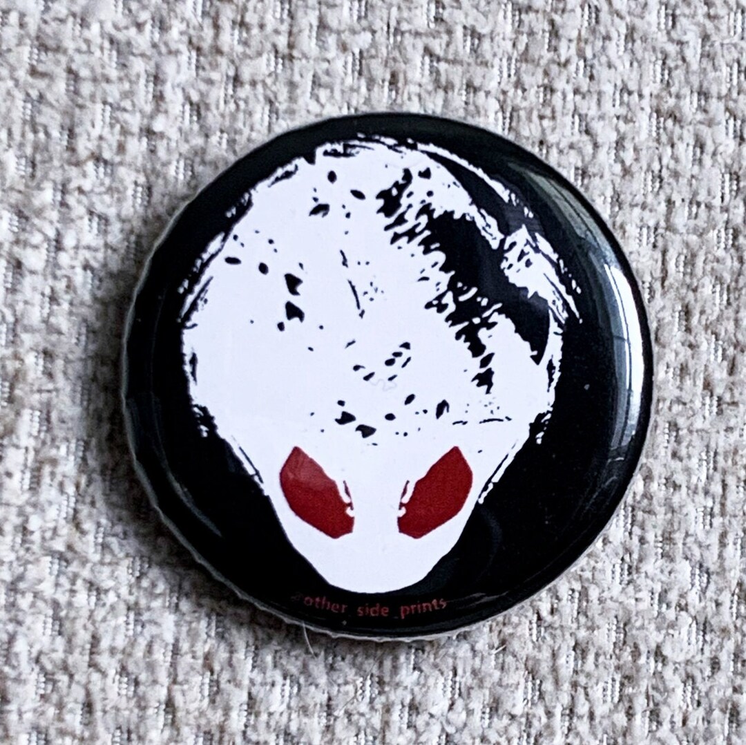 1.25" Alien Head Black Background Cryptid Button Pin | Cryptids | Hats ...