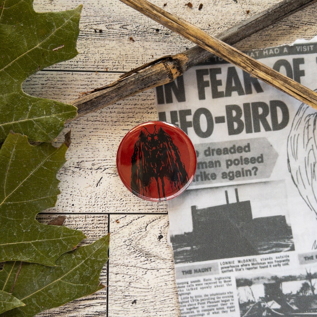 1.25" Mothman Button | Cryptids | Hats | Backpacks | Fanny Packs | Gift ...