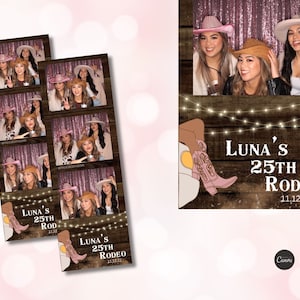 Pink Rodeo Themed Photo Booth Template | 2x6 Girly Western Birthday ...
