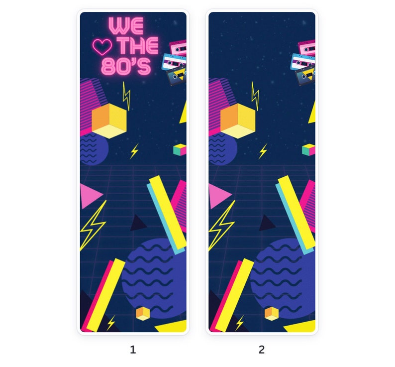 Retro 80’s Theme Photo Booth Template | 2x6 Geometric Shape Template ...