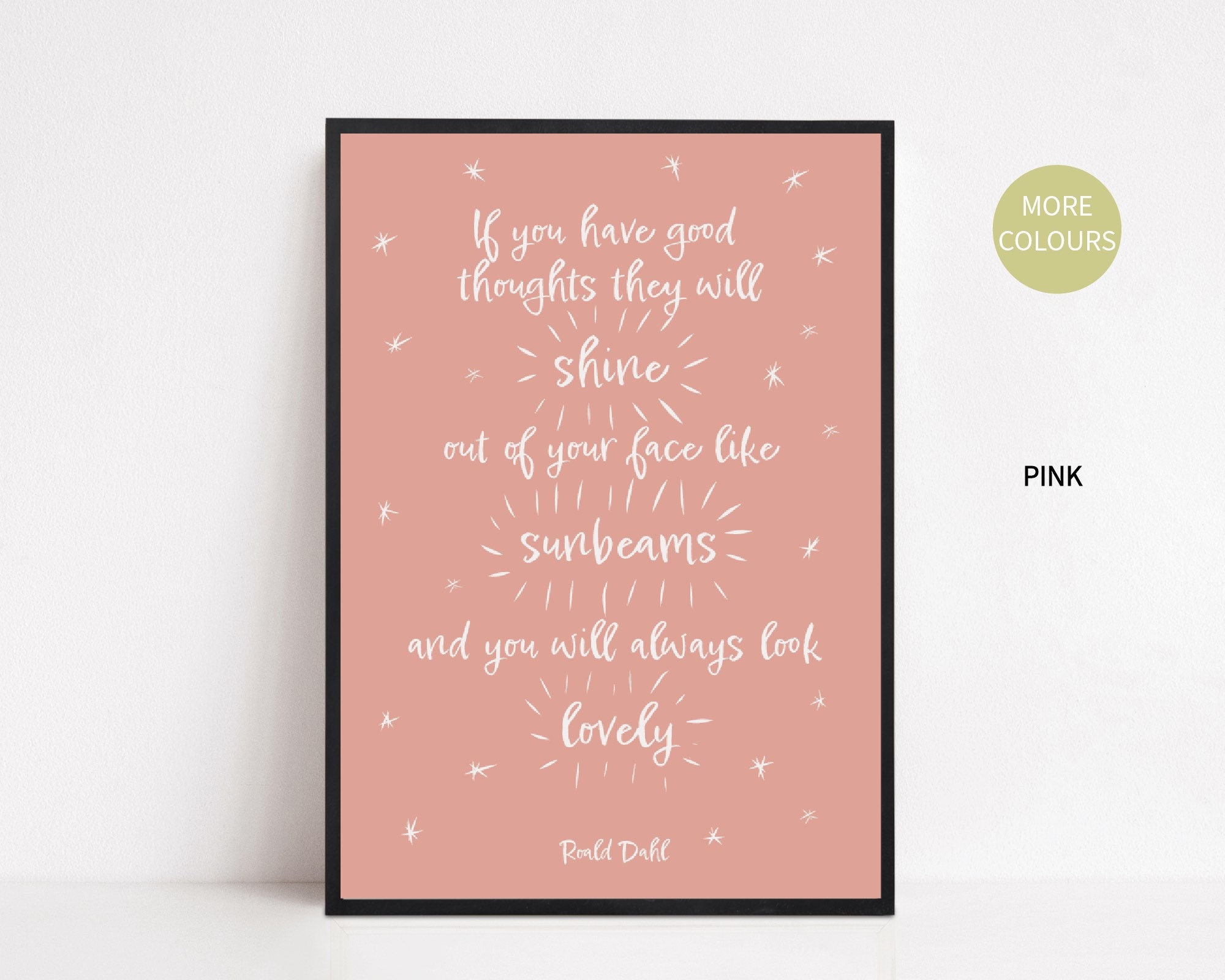 Roald Dahl Quote Print Good Thoughts the Twits Poster Sunbeams - Etsy UK