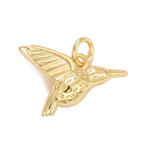 Swallow Hummingbird 3D Charm 18K Gold Plated Pendant Necklace ...