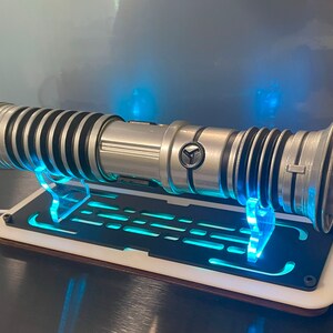 Lightsaber Stand With Animation Lighting, Flat for Desk or Shelf. Made ...