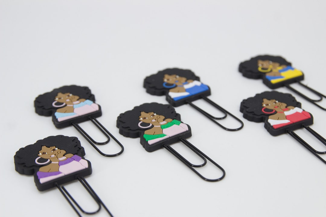 Melanin Minis | Black Girl Paperclip Planner Bookmark - Etsy