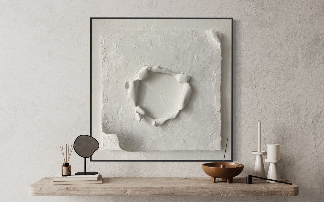 Handmade Gypsum Sculpture Painting: 3D Abstract Relief Art - Etsy