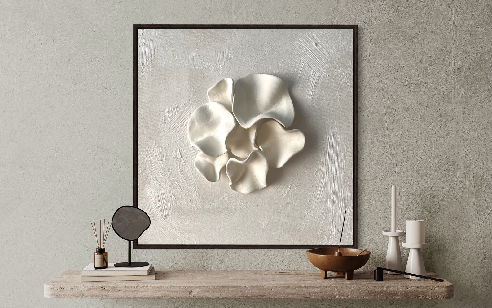 Abstract Relief Art, Monochrome Canvas Art, Sculpture Clay Painting ...
