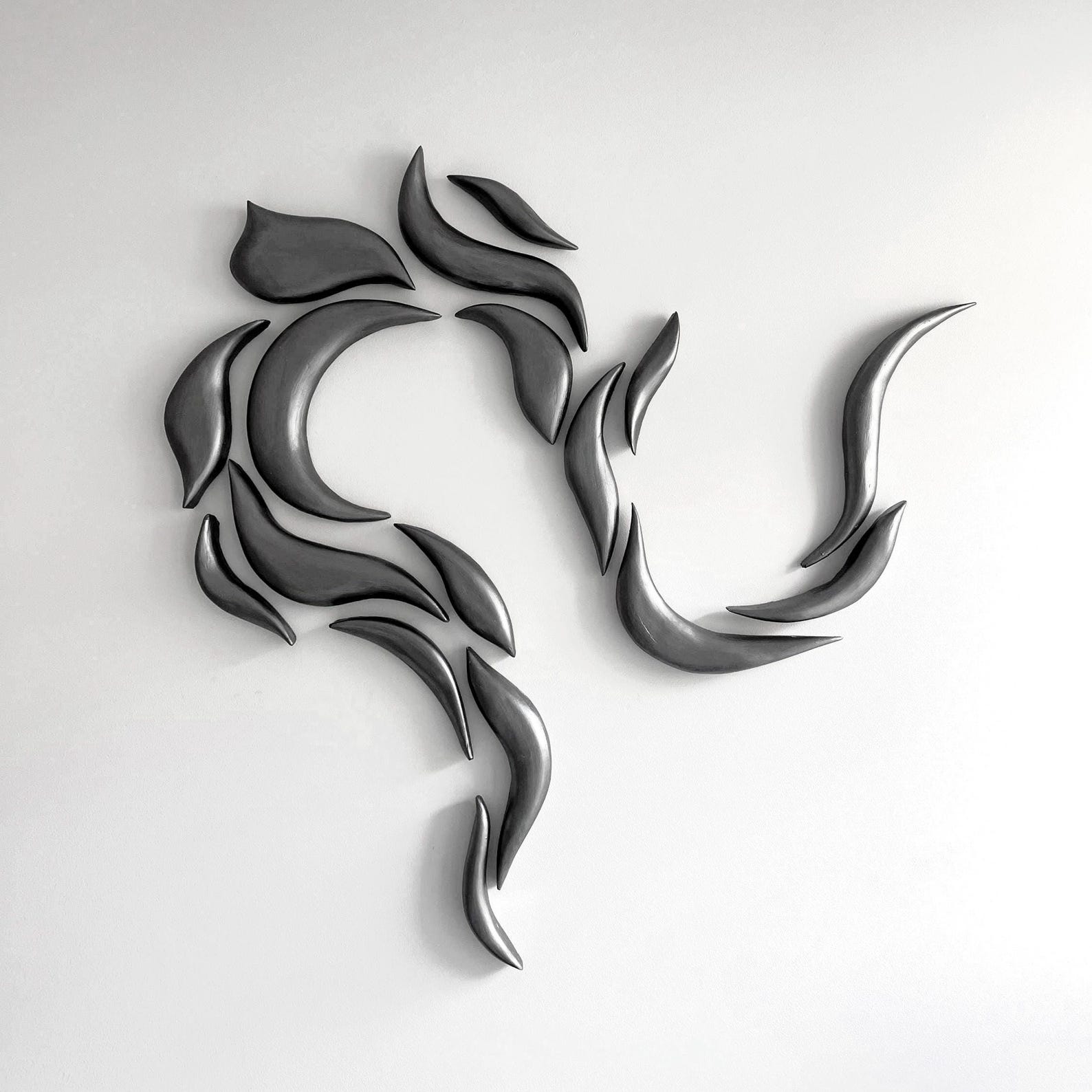 Chrome Sculpture Gypsum Panel, 3d Abstract Art, Wall Installation ...