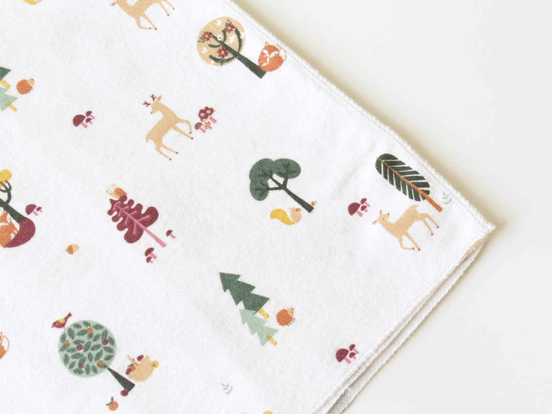 Extra Large Woodland Forest Animals Flannel Receiving Blanket Swaddle ...