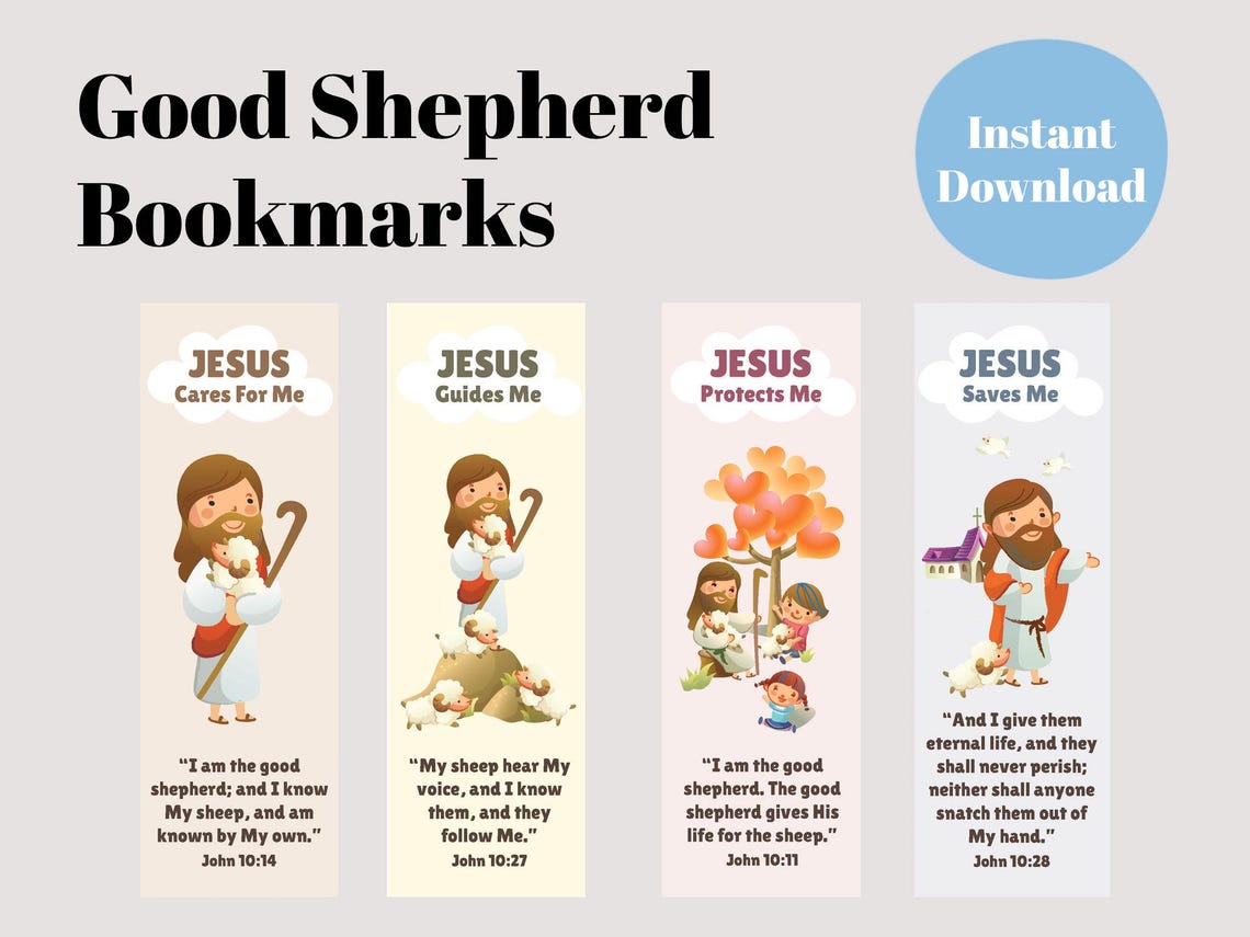 Printable Christian Bookmarks for Kids - Jesus the Good Shepherd ...
