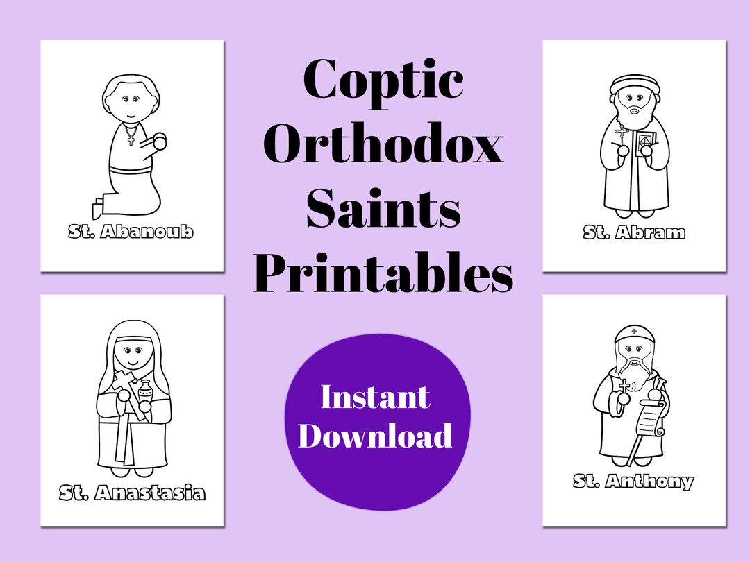 Collection of Coptic Orthodox Saints Coloring Pages for Kids - Digital ...