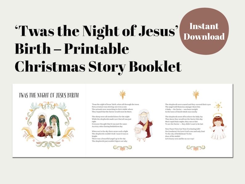 Twas the Night of Jesus Birth - Printable Christmas Story Booklet ...