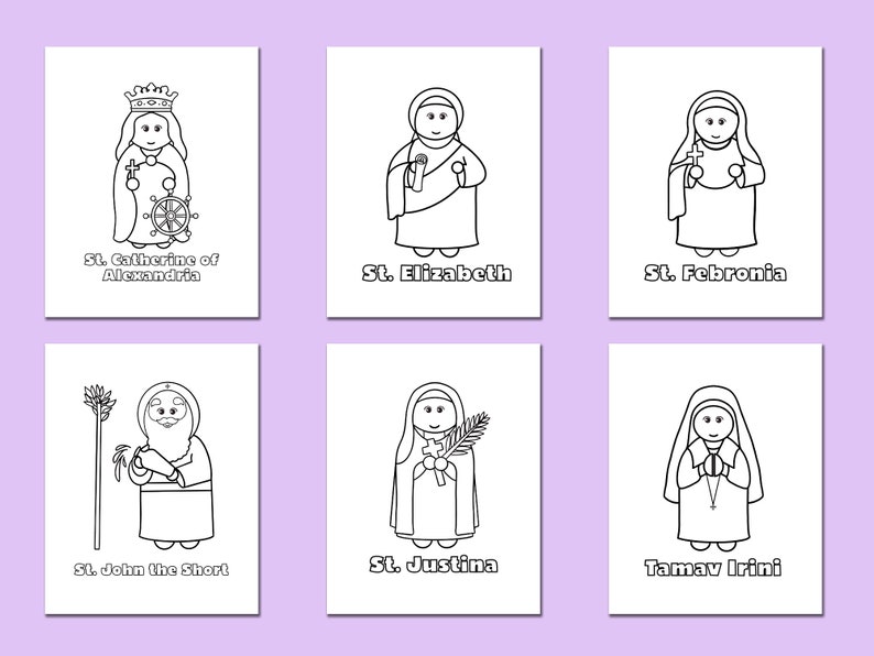 Collection of Coptic Orthodox Saints Coloring Pages for Kids - Digital ...