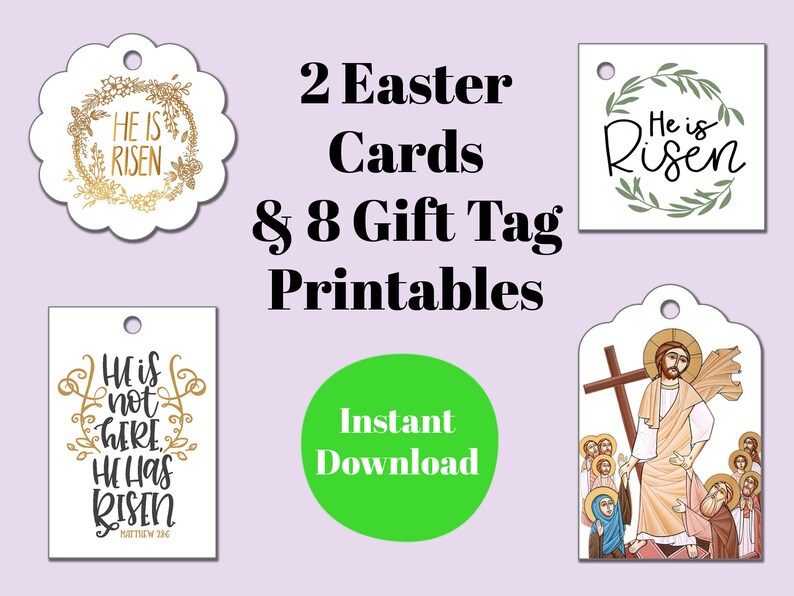 Orthodox Easter Gift Tags, He is Risen, Religious Kids Easter Gift ...