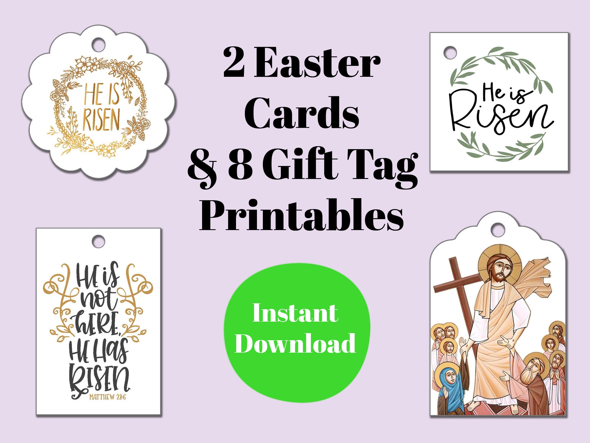 Orthodox Easter Gift Tags, He is Risen, Religious Kids Easter Gift ...
