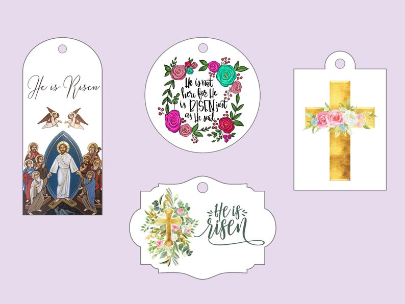 Orthodox Easter Gift Tags, He is Risen, Religious Kids Easter Gift ...