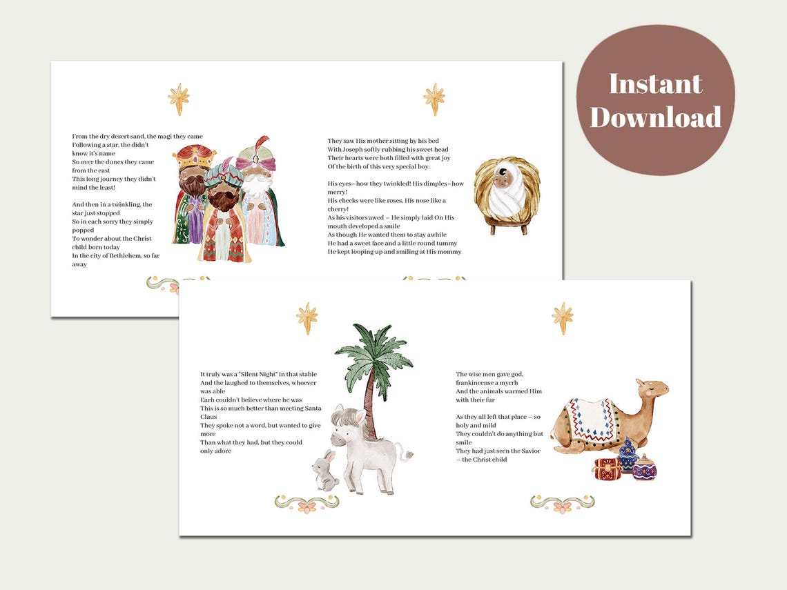 Twas the Night of Jesus Birth - Printable Christmas Story Booklet ...
