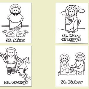 Collection of Coptic Orthodox Saints Coloring Pages for Kids - Digital ...