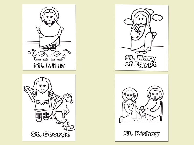 Collection of Coptic Orthodox Saints Coloring Pages for Kids - Digital ...