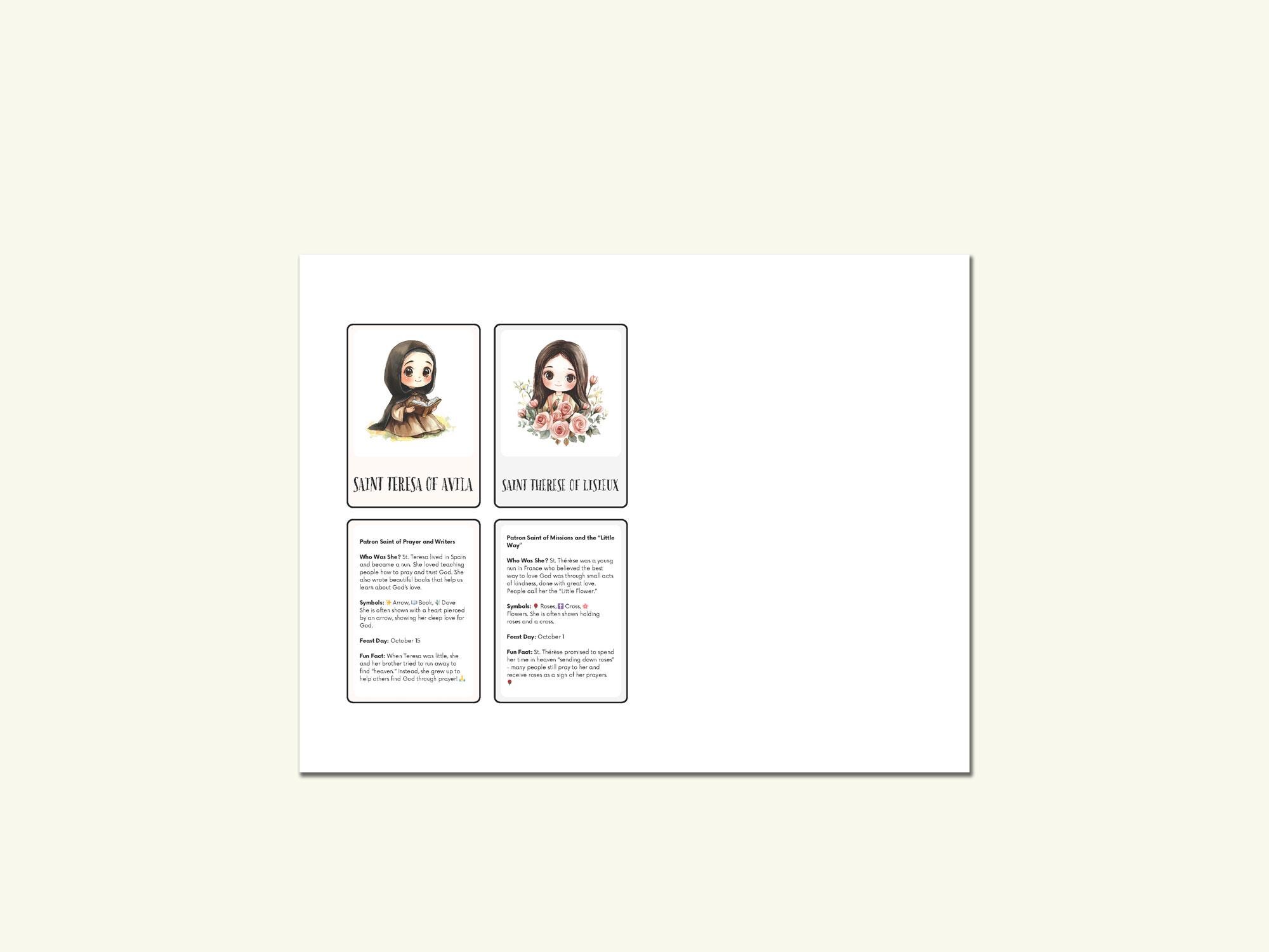 Printable Saint Trading Cards - Catholic Saints for Kids - 22 Saints ...
