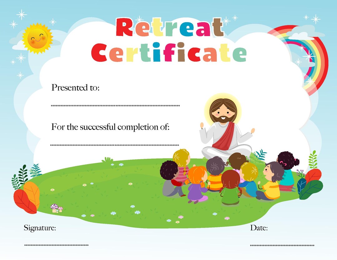 Custom Listing - Retreat Certificate - Printable - 11 X 8.5 PDF File - Etsy