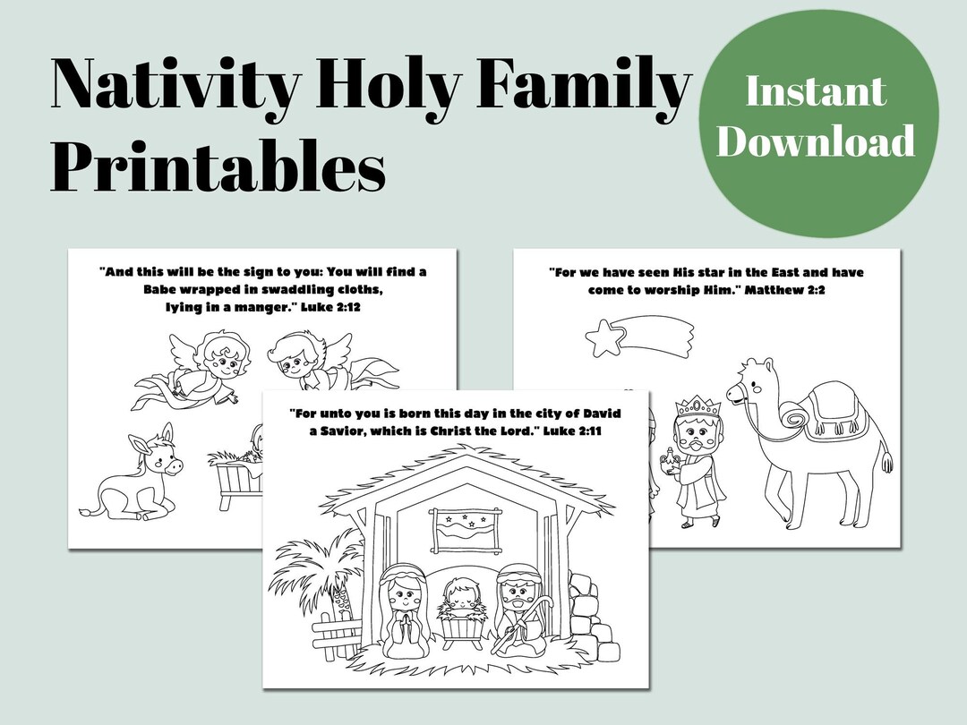 Nativity Craft & Coloring Bundle - Advent Printables for Kids - Advent ...