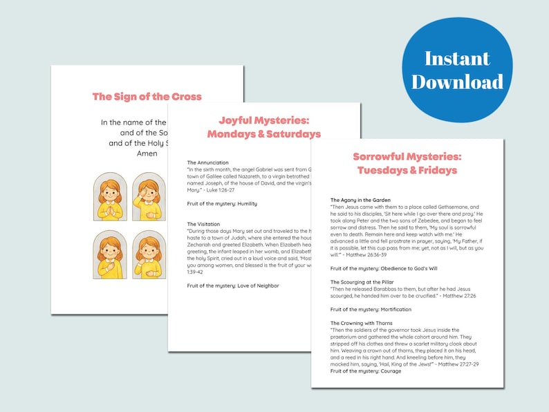 How to Pray the Rosary - Catholic Coloring Pages for Kids (printable ...