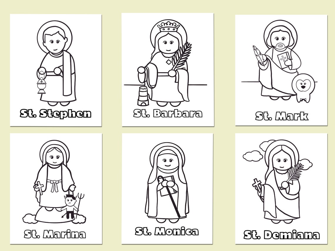 Collection of Coptic Orthodox Saints Coloring Pages for Kids - Digital ...