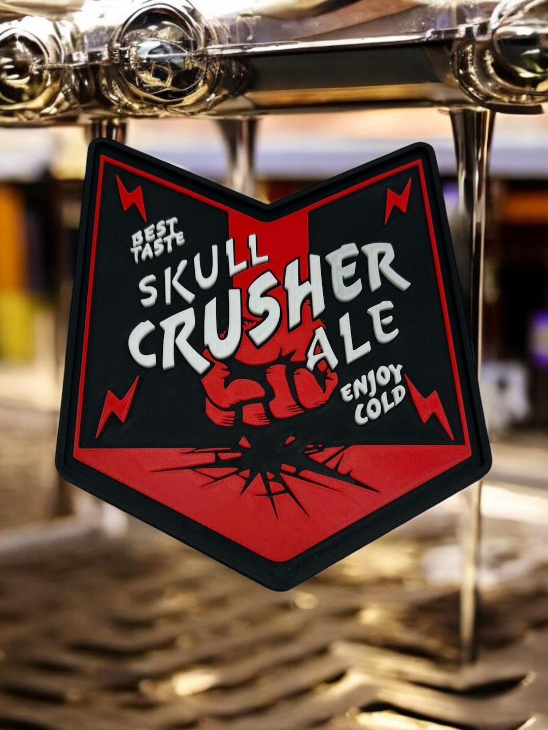 Deep Rock Galactic 3D Printed Skull Crusher Ale Sign Rustic Tavern ...