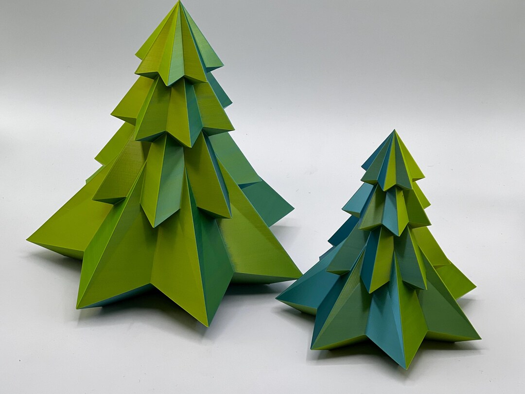 Dual-color 3D Printed Christmas Tree Set – Color-changing Holiday Décor ...