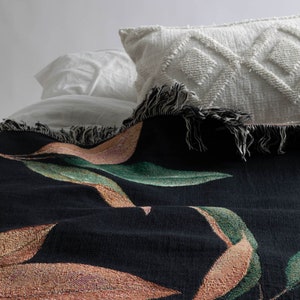 Magnolia Blanket, Magnolia Floral Woven Throw Blanket, Magnolia Floral ...