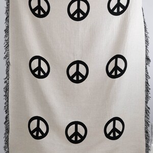 Peace Sign Woven Tapestry Blanket, Large Tapestry Throw Blanket ...