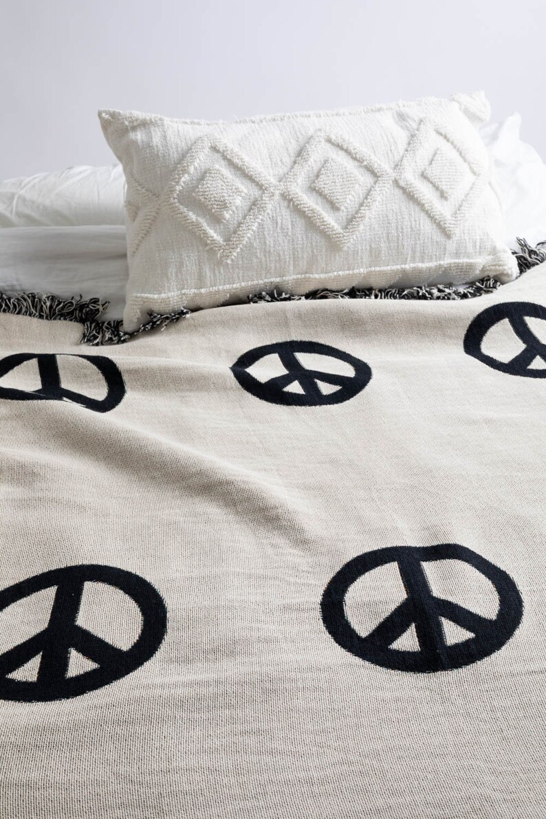 Peace Sign Woven Tapestry Blanket, Large Tapestry Throw Blanket ...