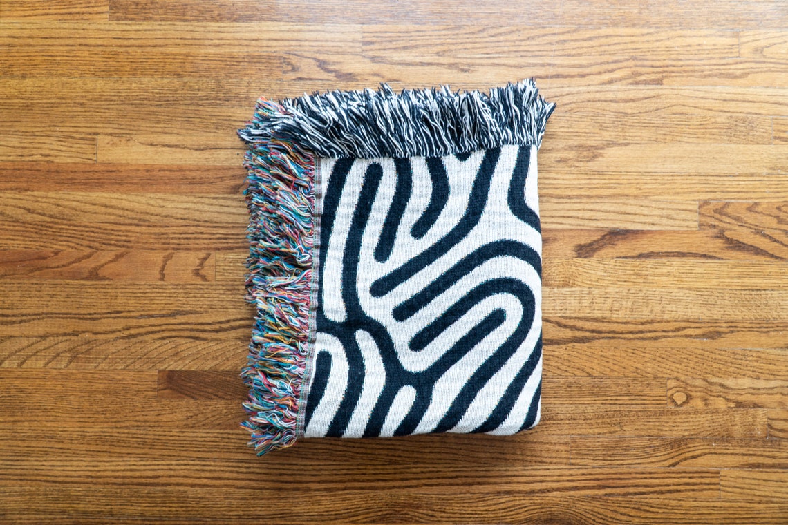 Abstract Modern Art Woven Throw Blanket Modern Art Blanket | Etsy