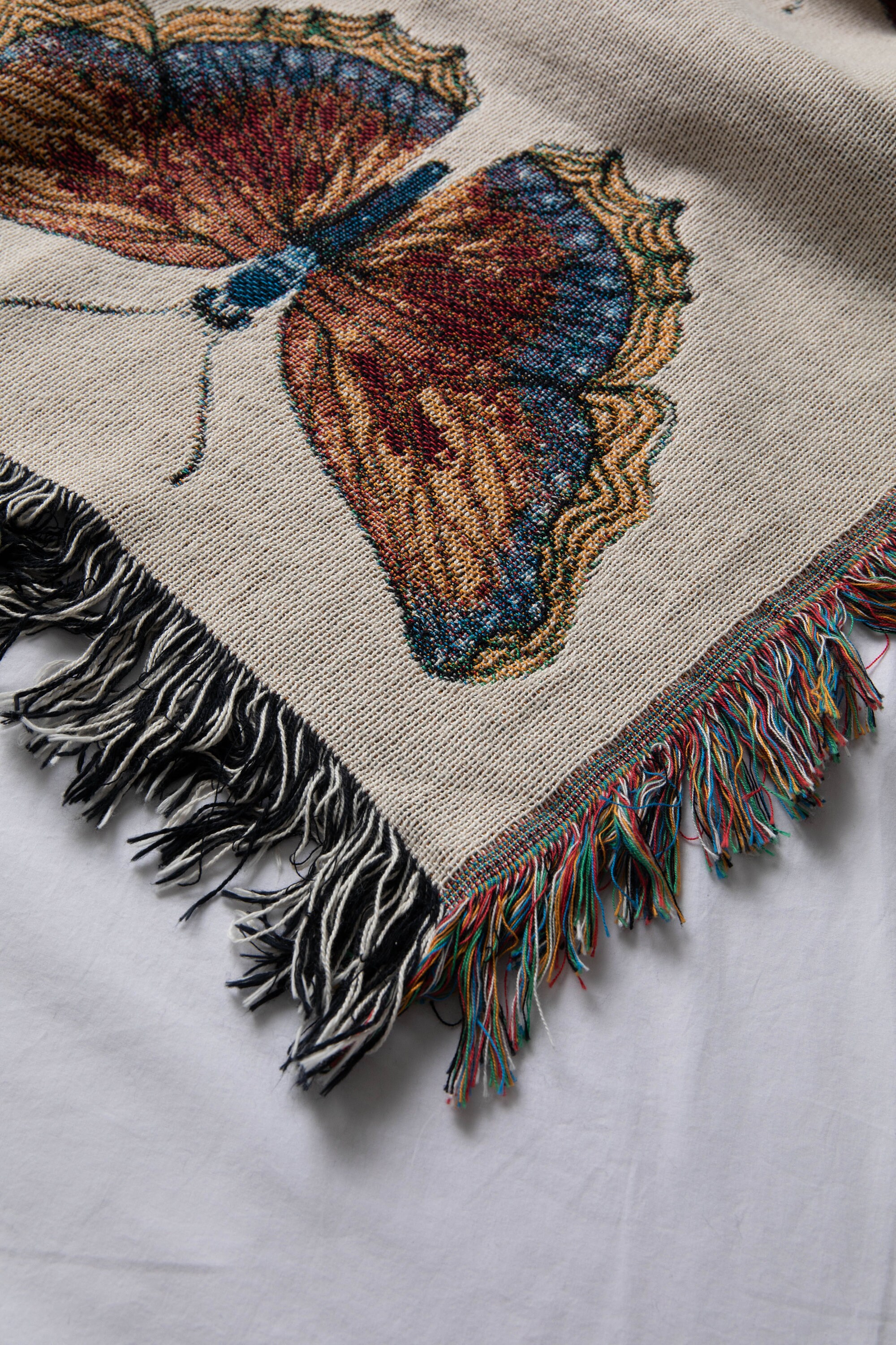 Butterfly Woven Throw Blanket Butterflies Tapestry Tapestry - Etsy