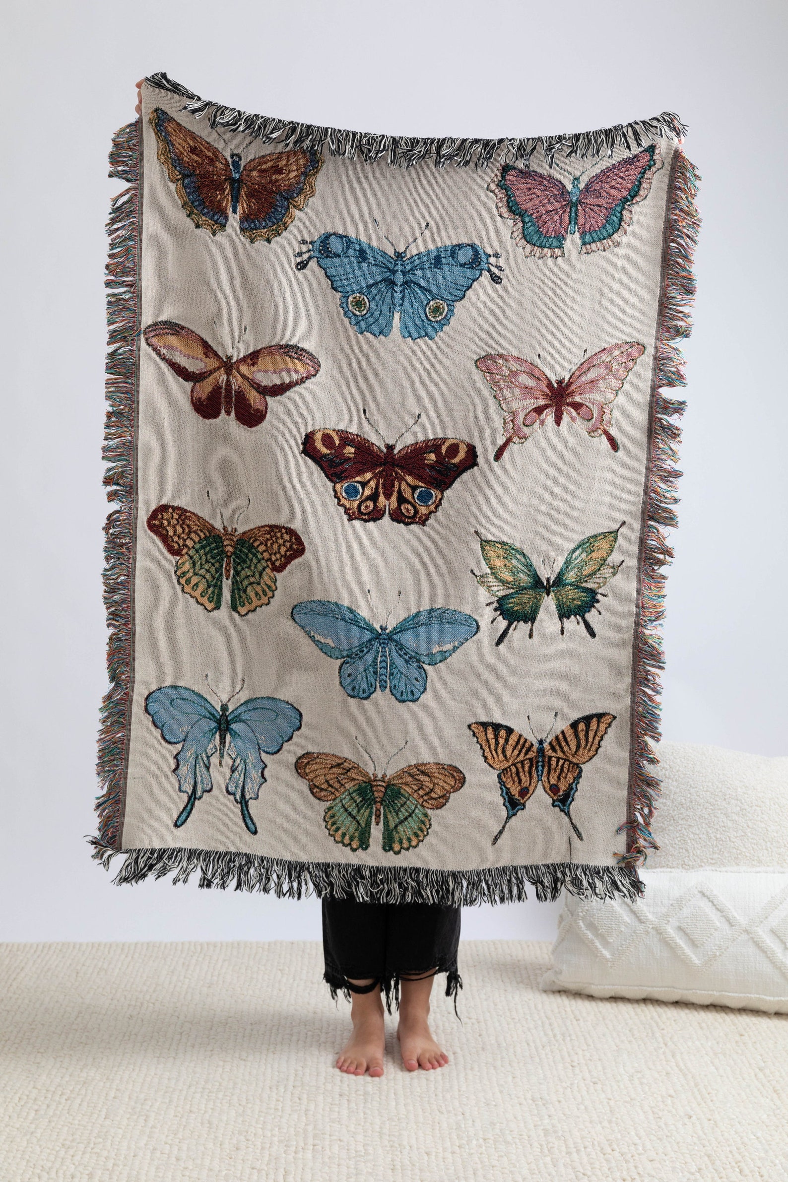 Butterfly Woven Throw Blanket Butterflies Tapestry Tapestry - Etsy