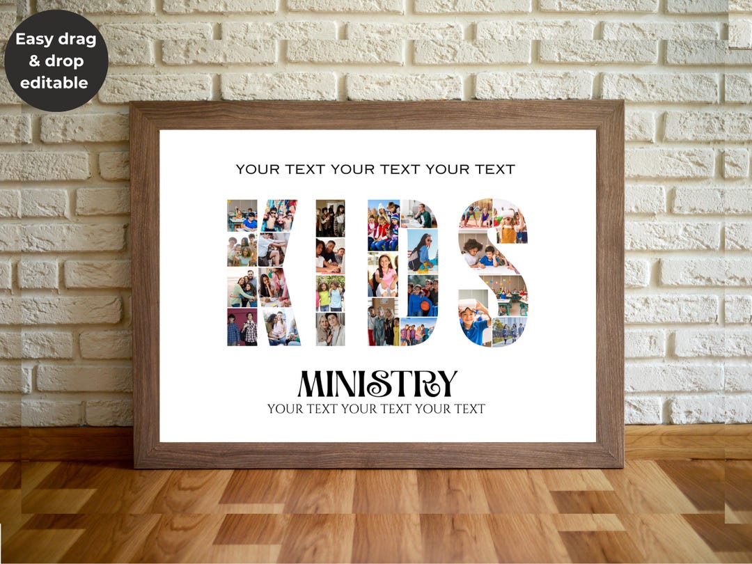 Kids Ministry Editable Photo Collages, Kids Ministry Gifts, Children's ...