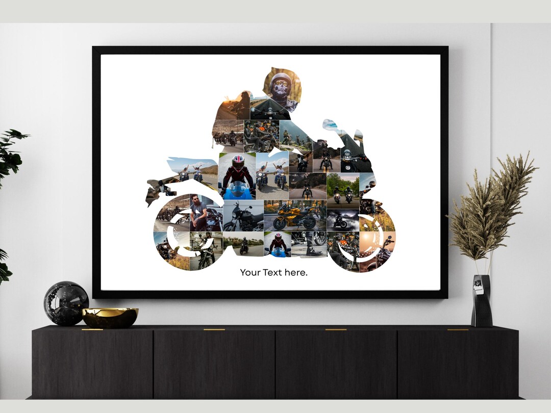 Personalized Motorbiker Photo Collage, Biker Gifts (digital Download ...