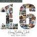 16th Birthday Photo Collage, 16th Anniversary OR Birthday Gift, Number ...