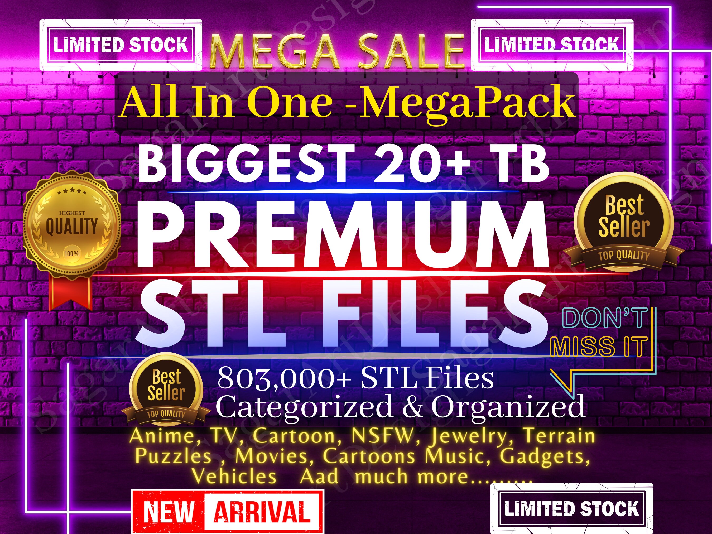 Mega STL Pack 3D STL Files Pack. Mega Stl Pack, Mega Stl Archive, 3D ...