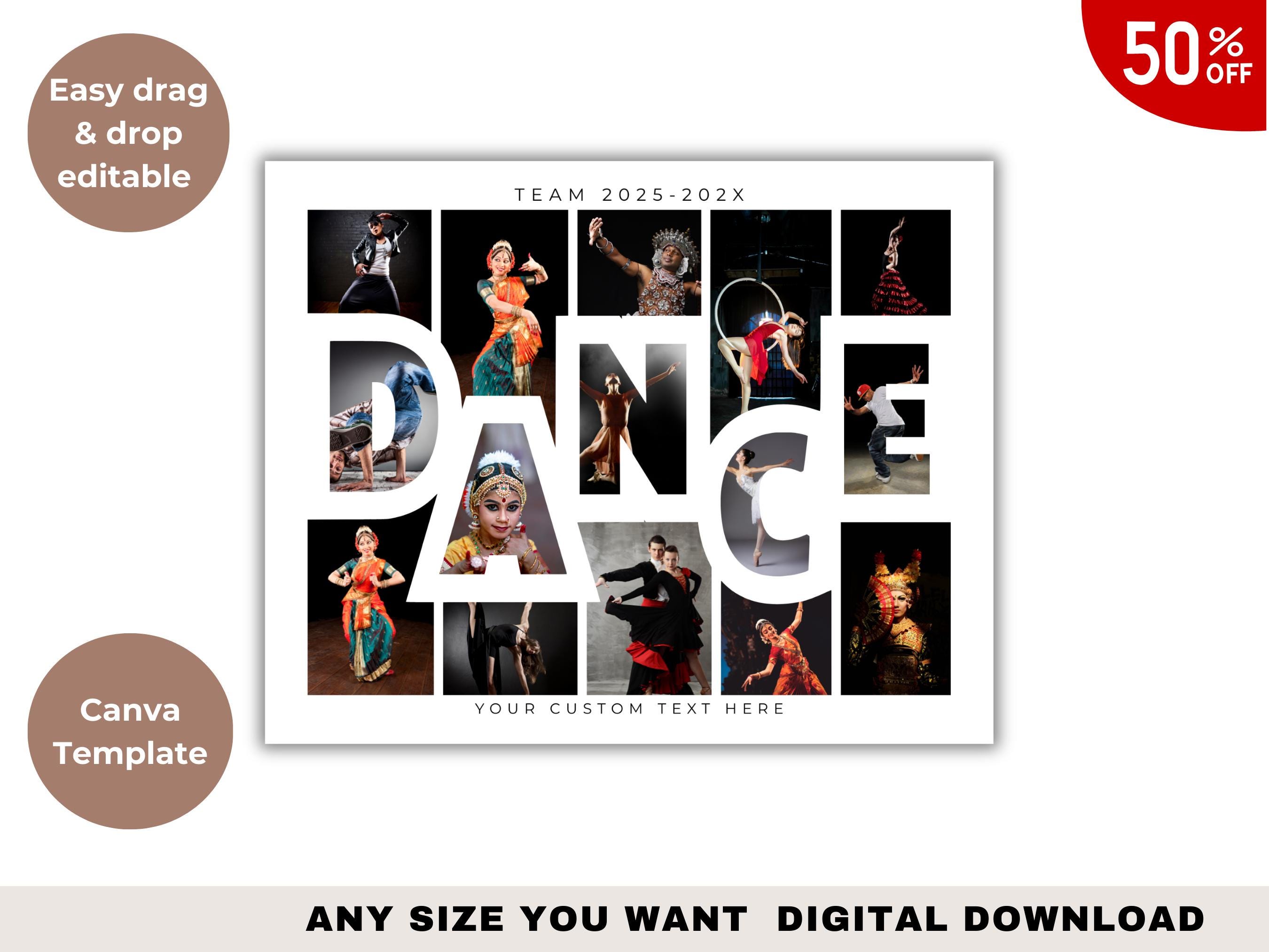 Dance Team Photo Collage Template: Custom Dancer Gift (digital Download ...