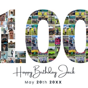 100th Birthday Photo Collage, 100th Anniversary OR Birthday Gift ...
