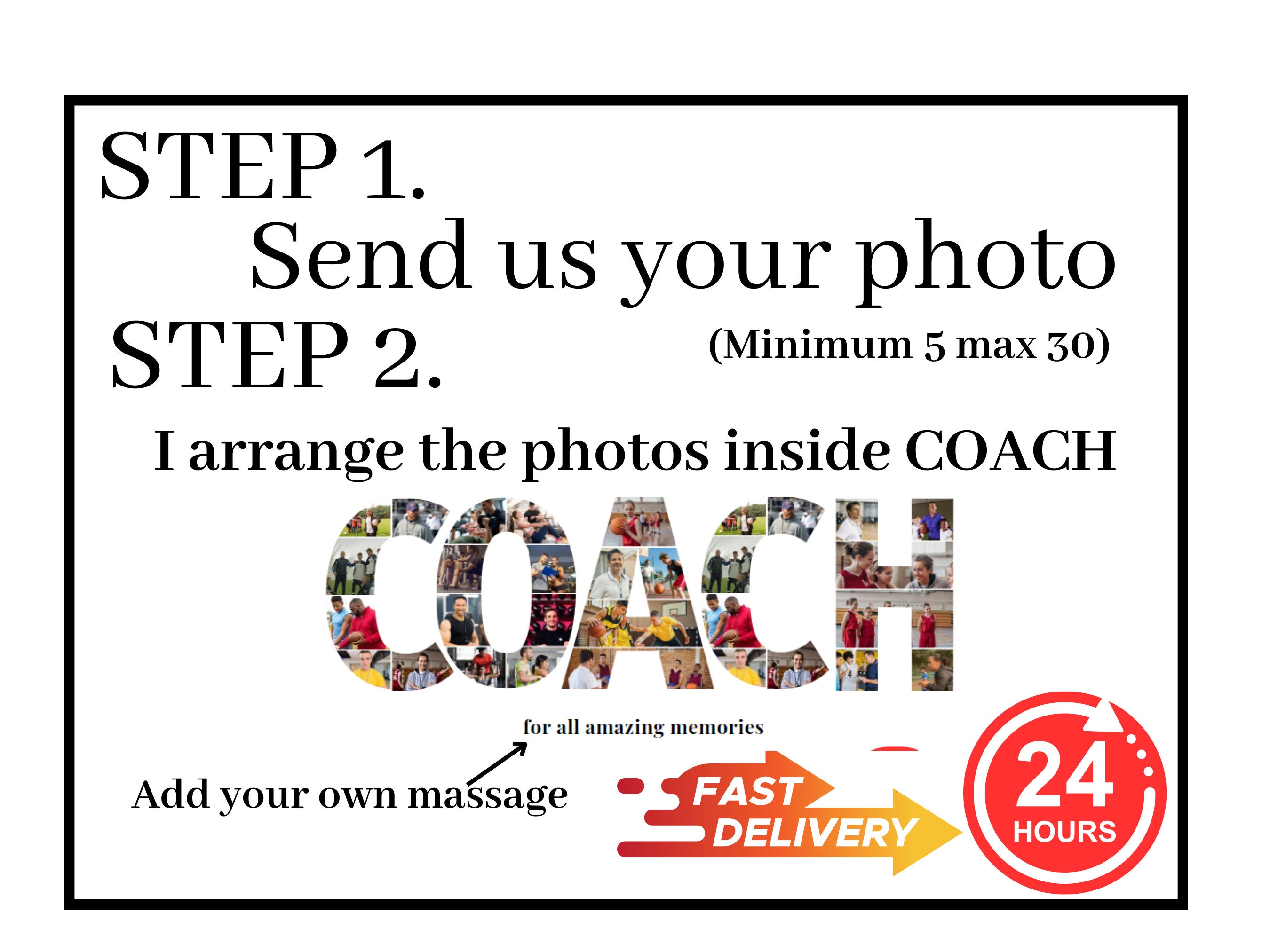 Personalized Coach Photo Collage Gift (digital Download) - Etsy